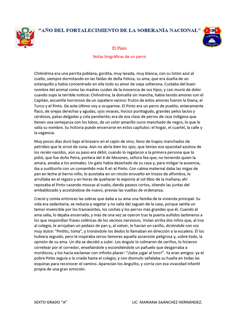 Comprensión Lectora - El Pinto | PDF