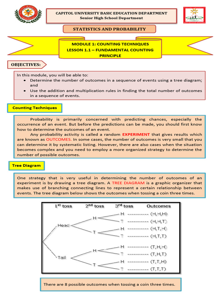 Fundamental Counting Principle | PDF | Probability | Experiment