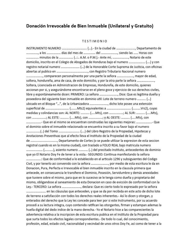 Contrato Unilateral | PDF | Propiedad