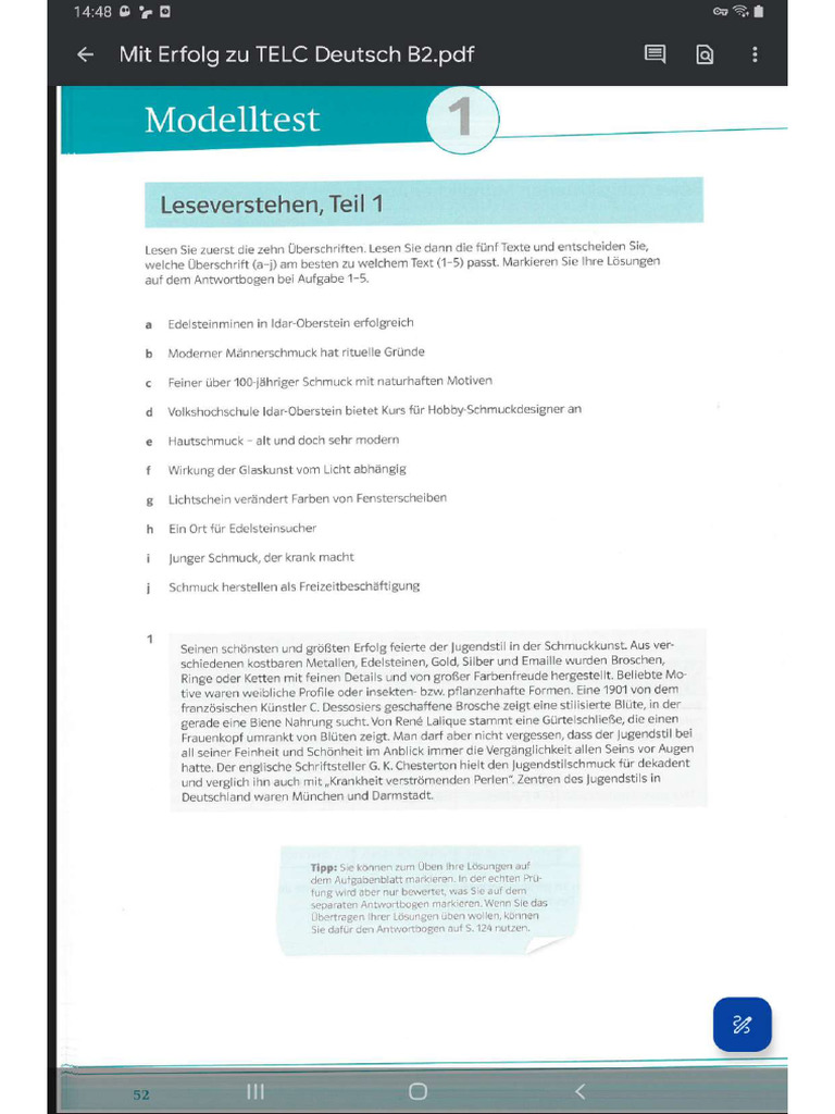 Mit Erfolg Zu Telc Deutsch B2 Modaltest | PDF