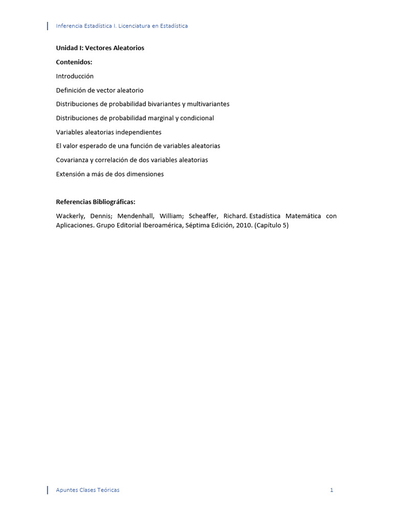 Vectores Aleatorios y Distribuciones | PDF | Variable aleatoria | Estadísticas