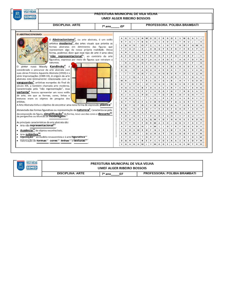 Atividades de Arte para 7º Ano | PDF