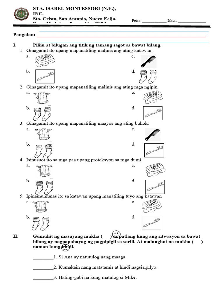 Sped Long Exam Grade1 Quarter One 2023 2024 | PDF Sped Long Exam Grade1 Quarter One 2023 2024 | PDF