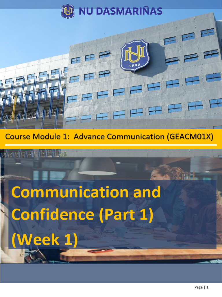 Week 1 Course Pack (Advance Communication) | PDF | Identity (Social ...