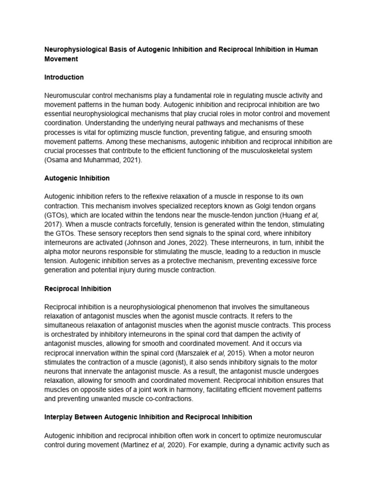 Neurophysiological Basis of Autogenic Inhibition and Reciprocal ...