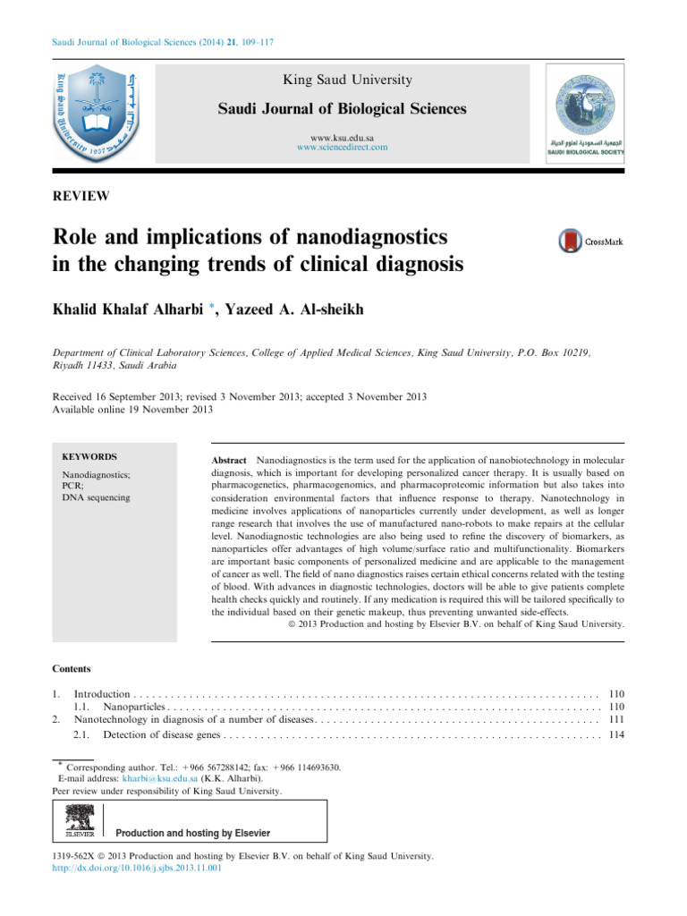 Role and Implications of Nanodiagnostics | PDF | Nanotechnology ...