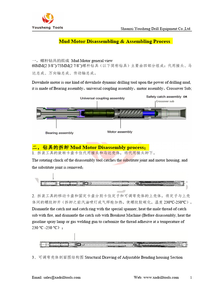 小螺杆拆卸指导文件Small OD Mud Motor Assembling and Disassembling Process-SXYS TOOLS | PDF | Bearing ...