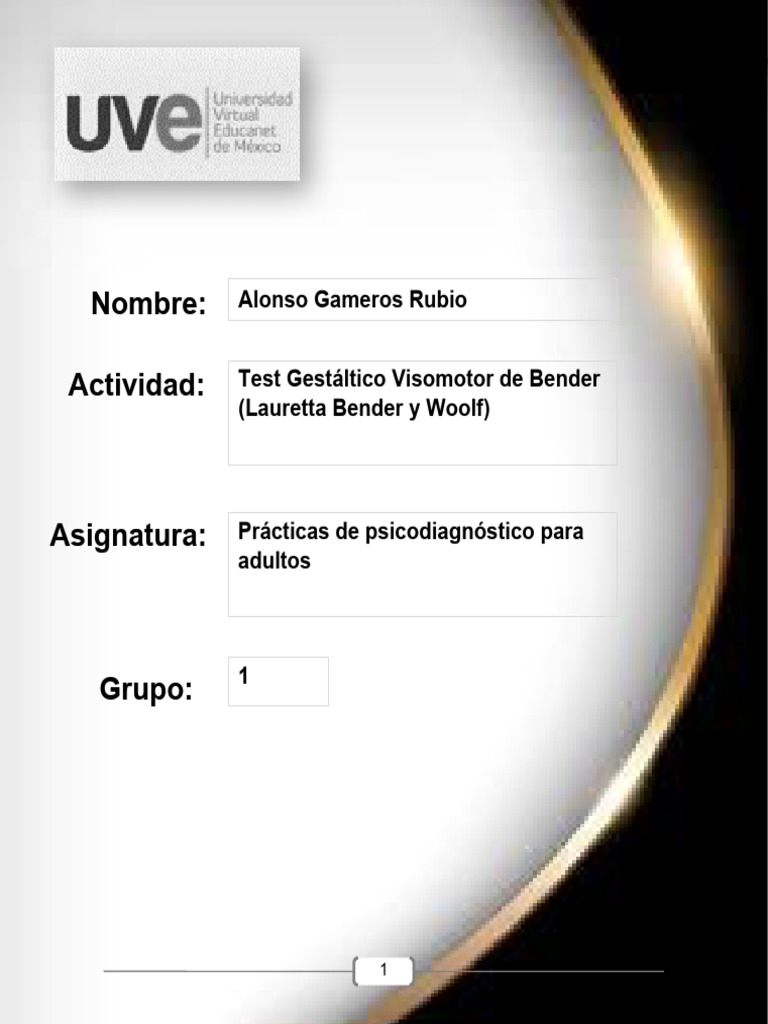 Test Gestáltico Visomotor de Bender | PDF | Ansiedad | Las emociones