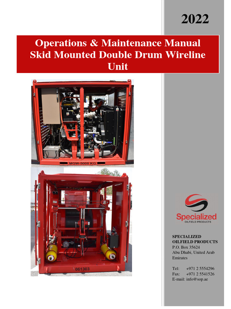 Wireline Unit Operations Manual 2022 | PDF | Valve | Pump