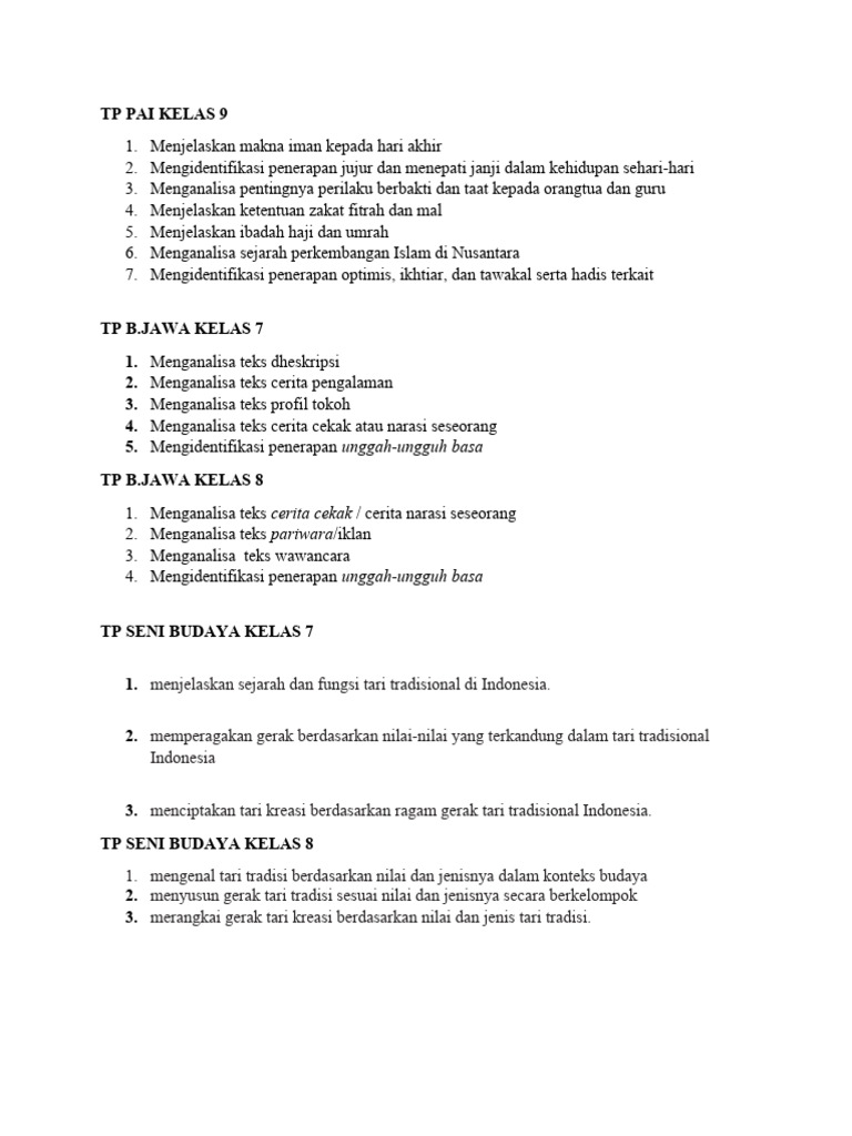 TP Pai Kelas 9 | PDF