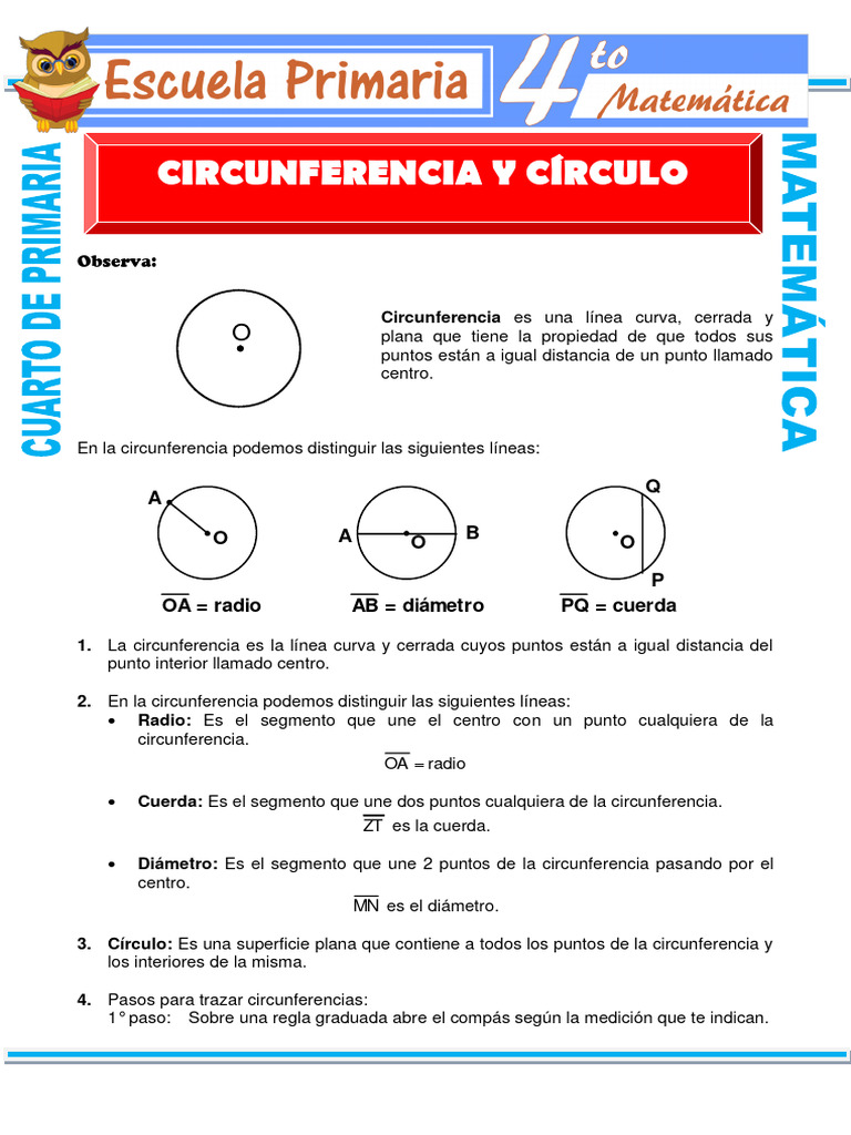 Ejercicios de Circunferencia y Círculo 4º Primaria | PDF | Formas ...