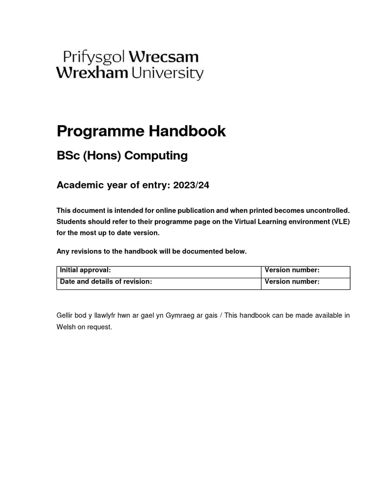 BSC Computing Programme Handbook | PDF | Learning | University