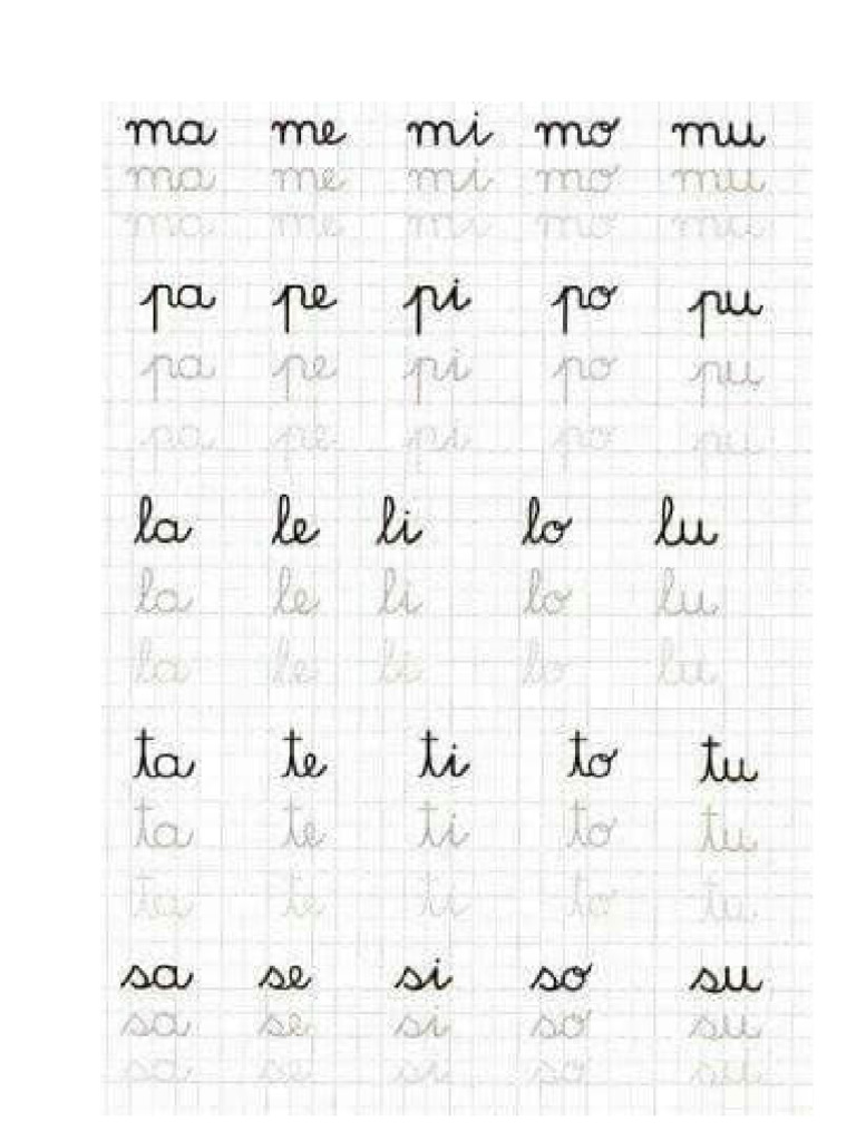KINDER - SILABAS en Manuscrita | PDF