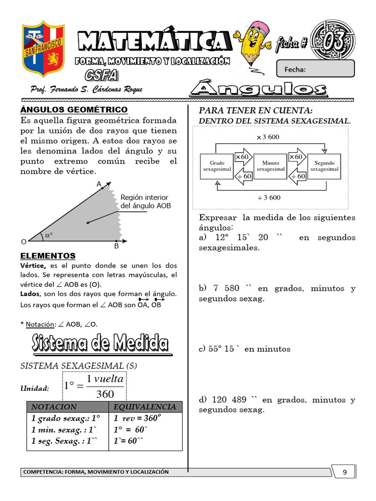 ANGULOS | PDF | Ángulo | Matemáticas