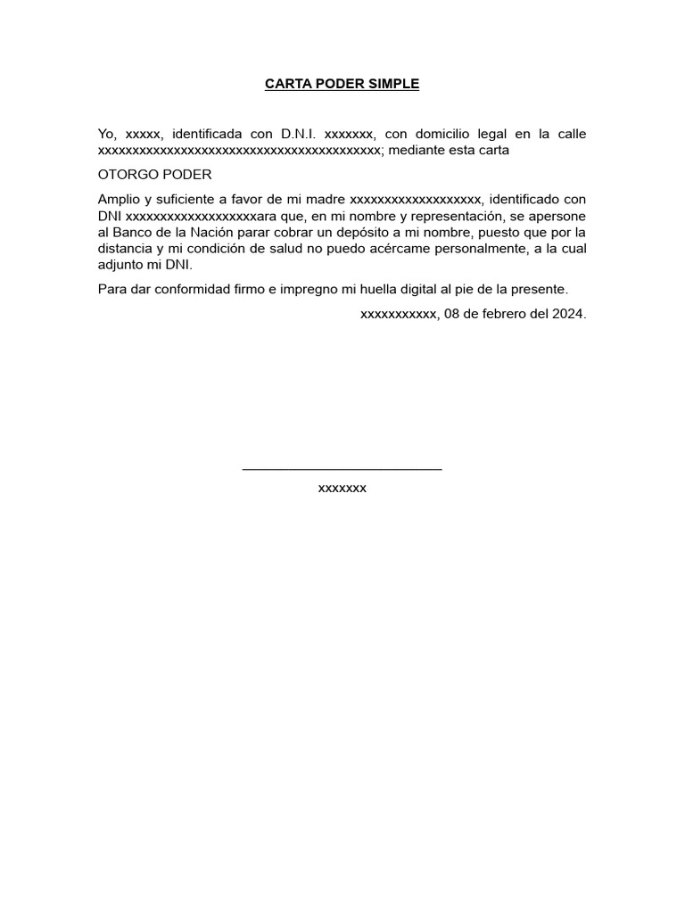Carta Poder Simple | PDF