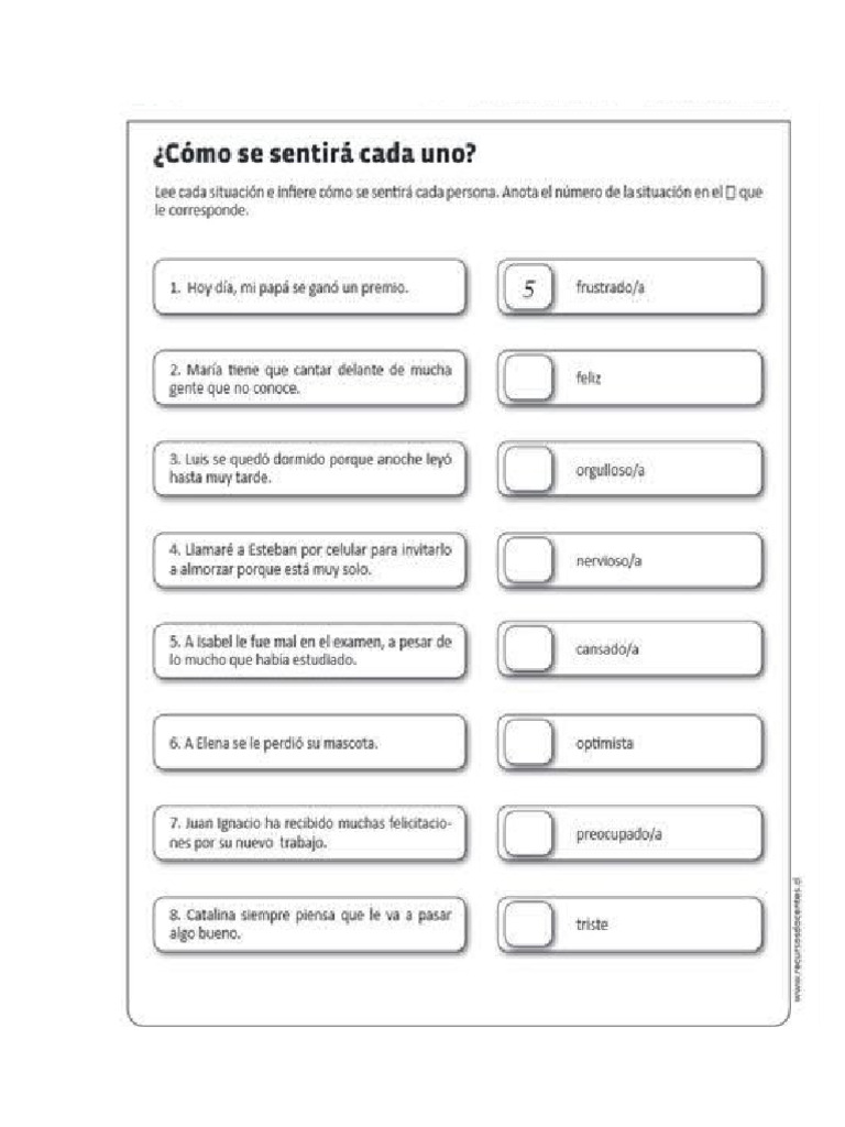 COMPRENSION de las emociones | PDF