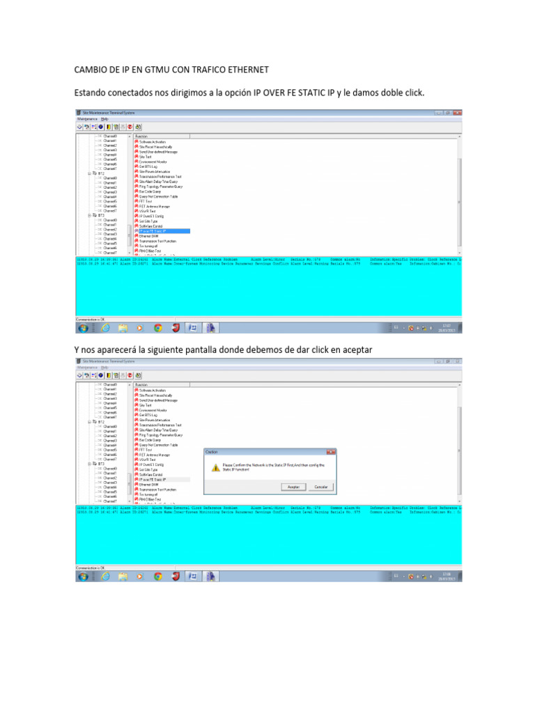 Cambio de Ip en Gtmu Con Trafico Ethernet | PDF