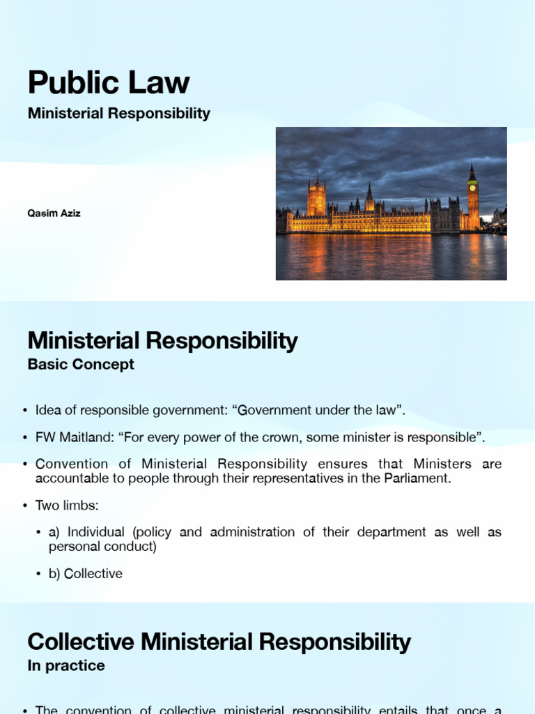 Ministerial Responsibility Explained | PDF | Politics Of The United ...