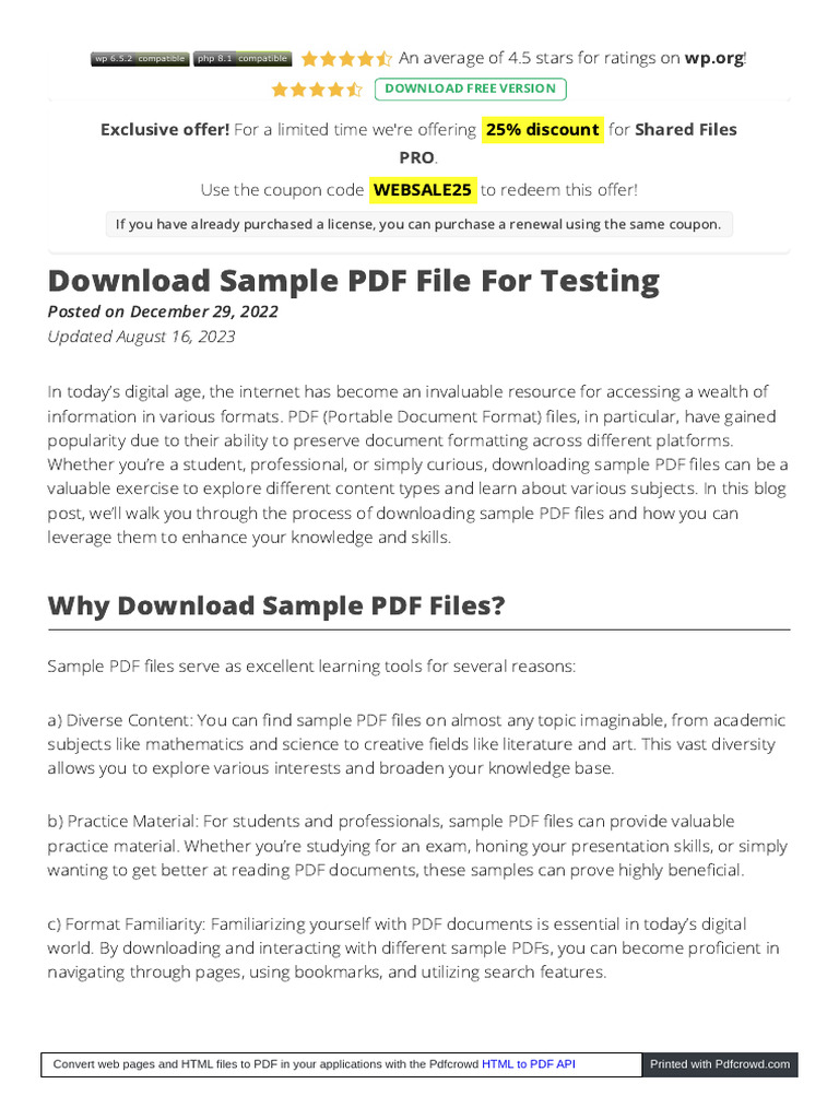 WWW Sharedfilespro Com Download Sample PDF | PDF | Computer File | Computing
