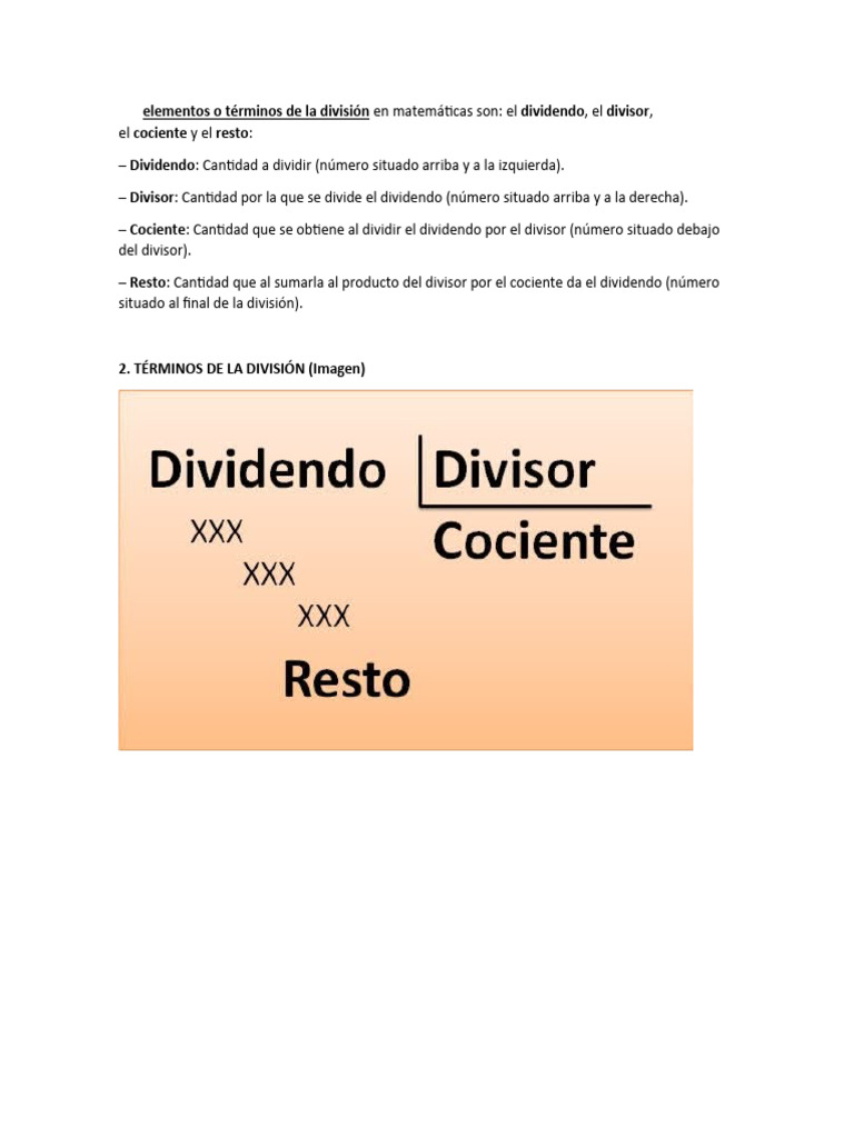 ELEMENTOS DE LA DIVISION | PDF