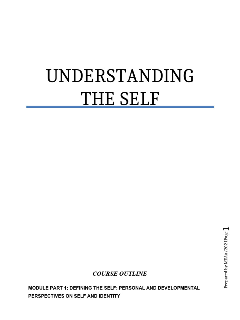 Understanding Self Modules | PDF | Philosophy Of Self | Self Concept