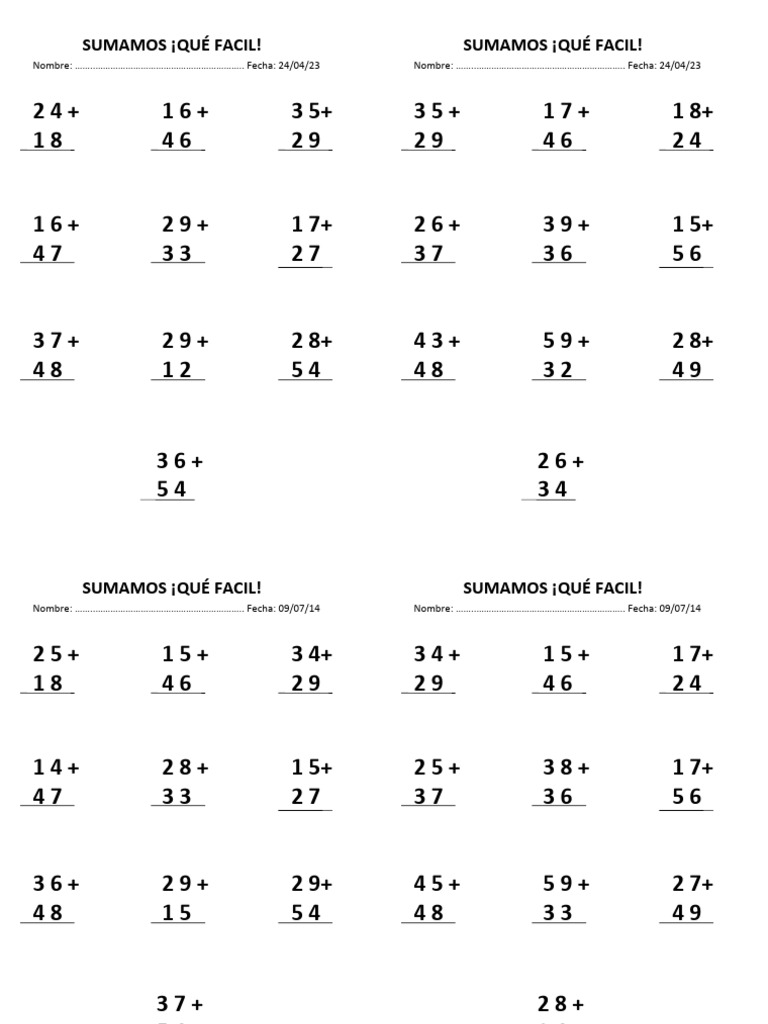 Sumamos y Restamos Tres Cifras | PDF
