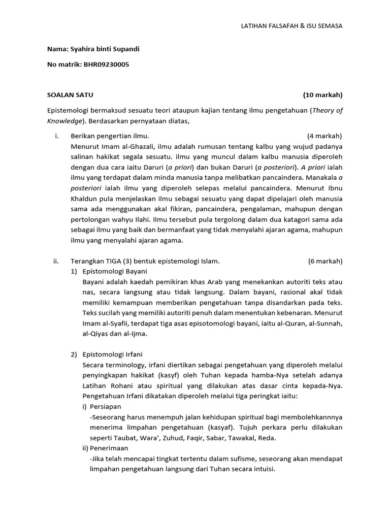 Latihan FIS | PDF | Filsafat | Sains & Matematika