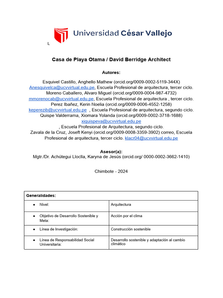 Casa de Playa Otama - David Berridge Architect | PDF | Diseño | Entorno ...