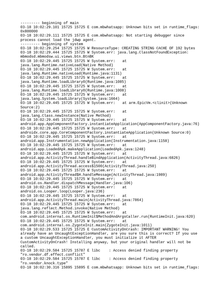 Logcat | PDF | Java (Programming Language) | Android (Operating System)