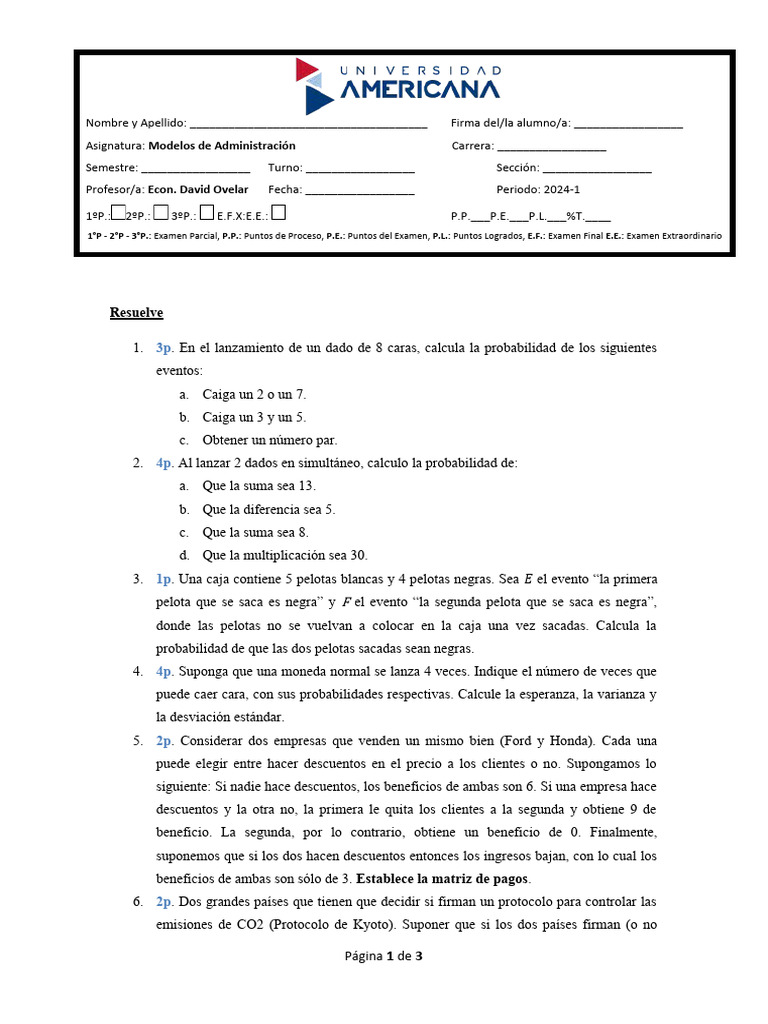 Examen MDA - 1er Parcial | PDF