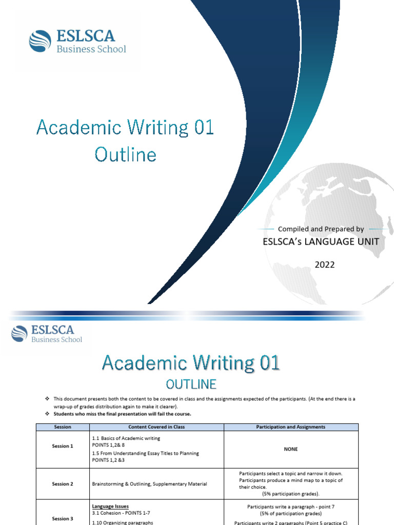 Academic Writing 01 - Outline | PDF | Essays | Linguistic Morphology