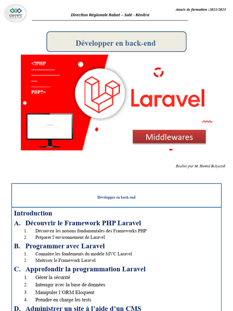 Cour Développer en Back-End - 3 Middlewares | PDF | Middleware | Modèle-vue-contrôleur