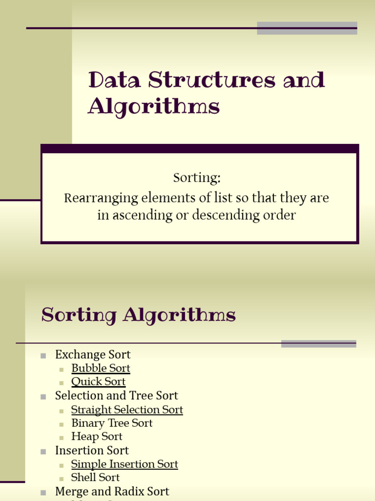 Sorting Algorithms Overview and Examples | PDF | Algorithms And Data ...