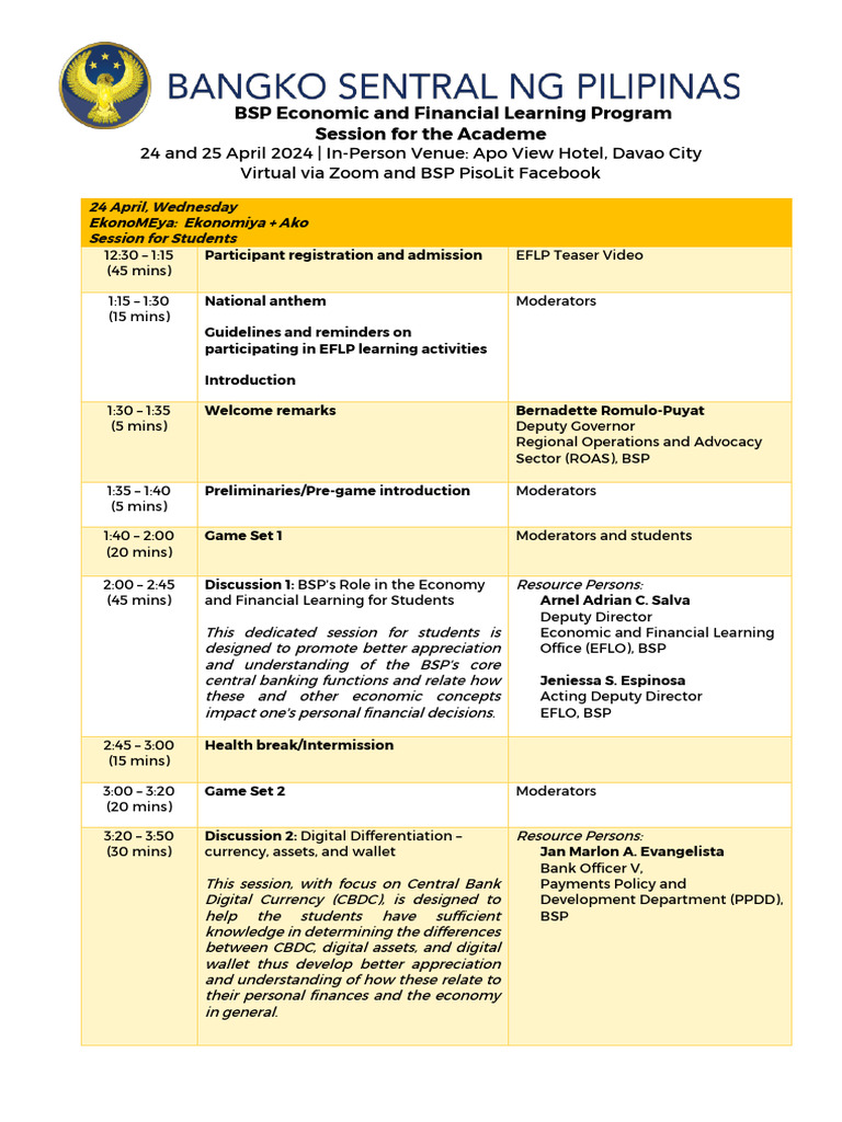 Draft Program | PDF | Banking | Money