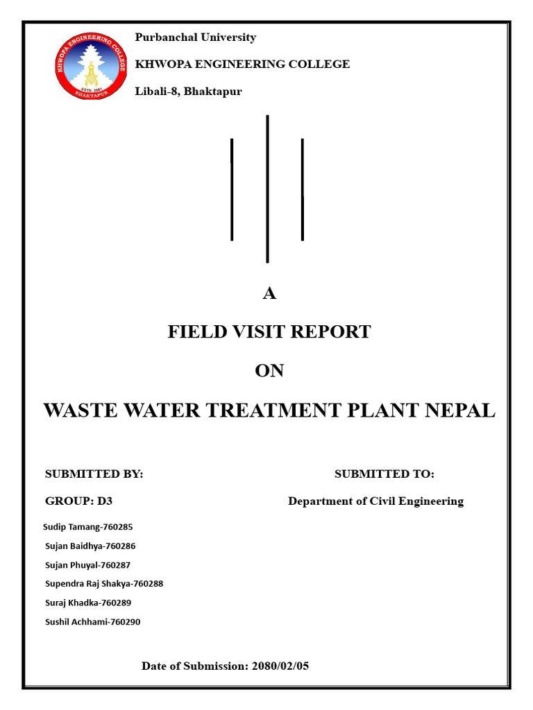 Sanitary water report | PDF | Sewage Treatment | Hydraulic Engineering