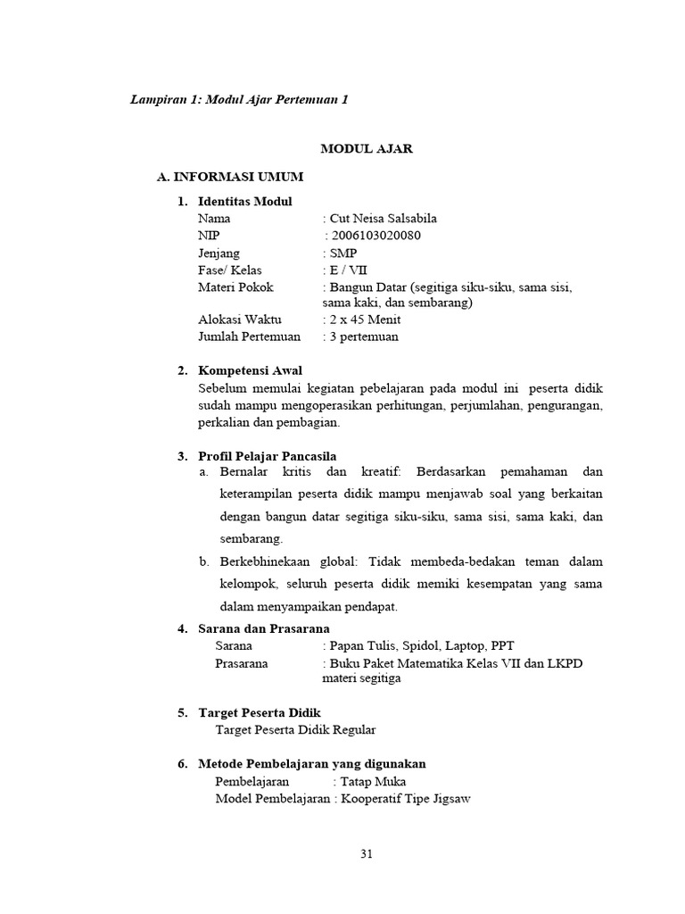 5-Modul Ajar Proposal | PDF