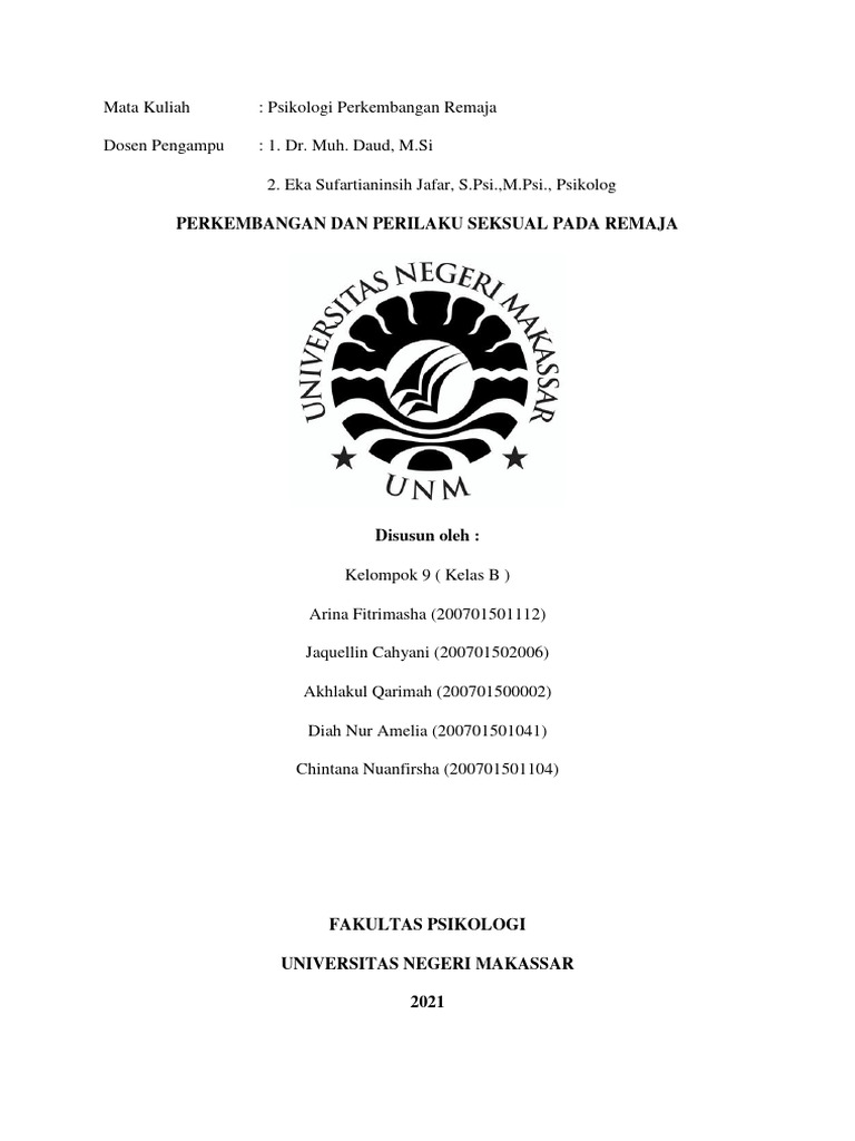 (B) KLP 9 - Perkembangan Dan Perilaku Seksual Pada Remaja | PDF