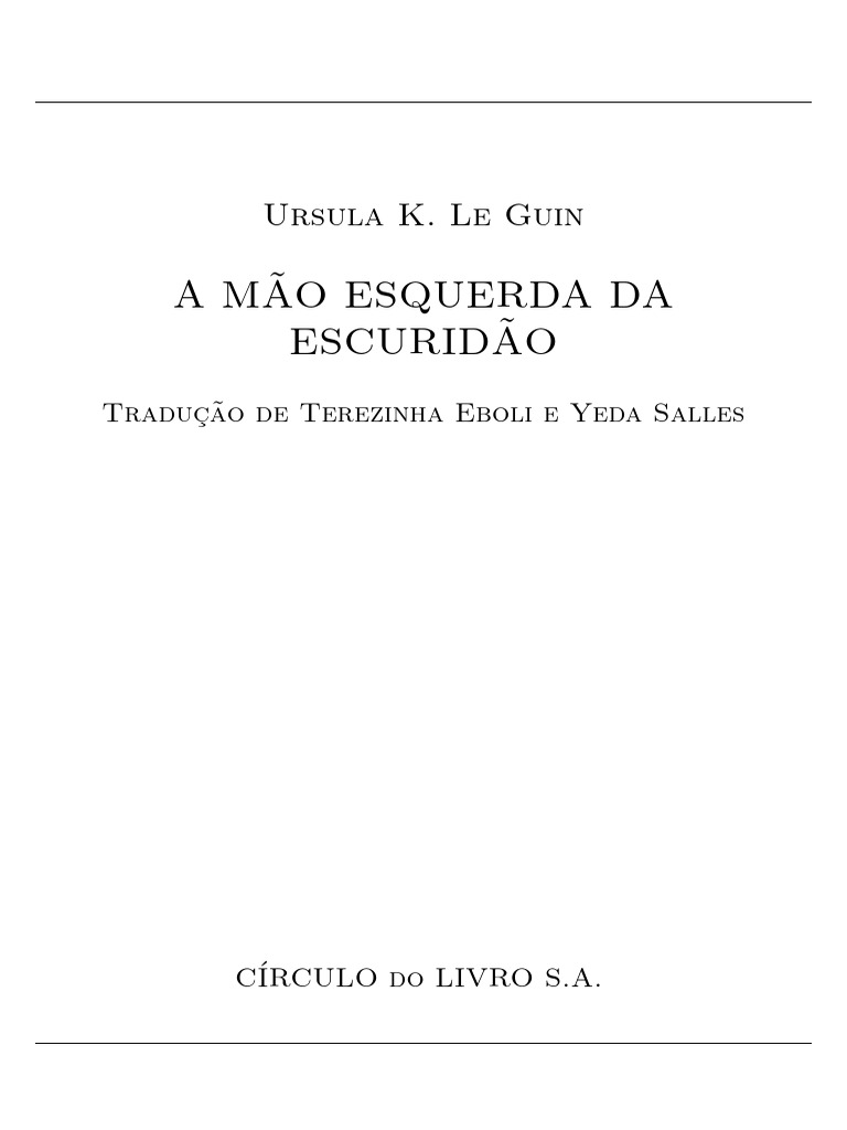 LeGuin AMaoEsquerdaDaEscuridao | PDF | Refeição | Tempo