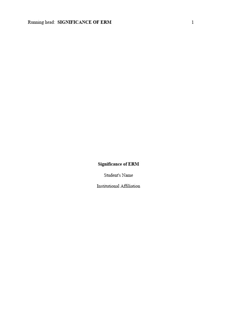Running Head: Significance of Erm 1 | Download Free PDF | Electronic ...
