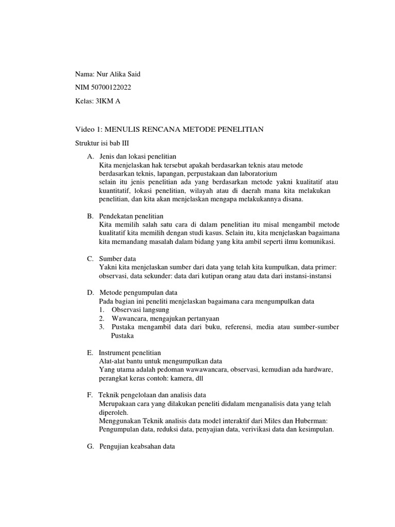 Tugas 14 MPS - Nur Alika Said - 50700122022 - IKM | PDF