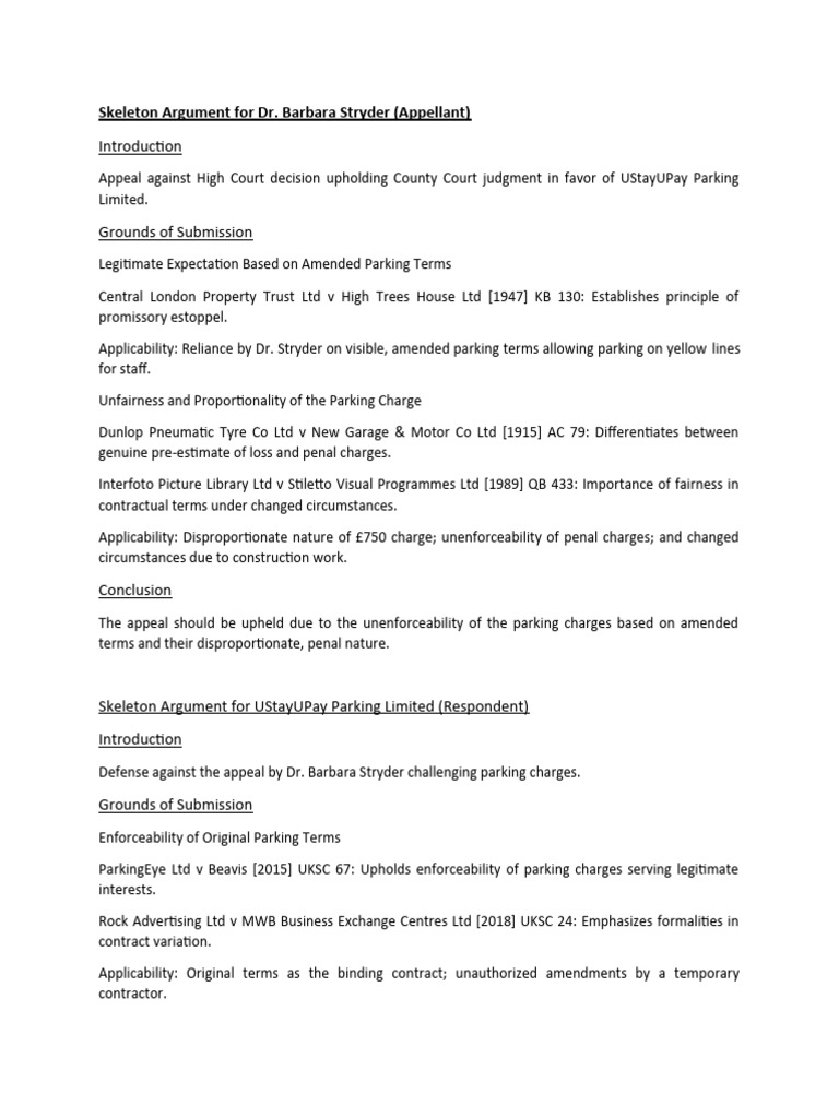 Skeleton Argument For Both Grounds of Submission | PDF