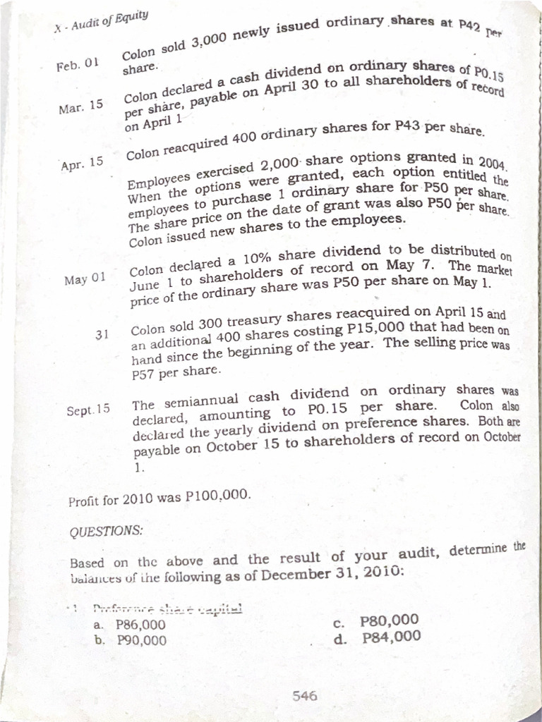 Shareholder's Equity | PDF