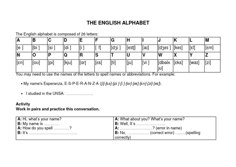 English Alphabet | PDF