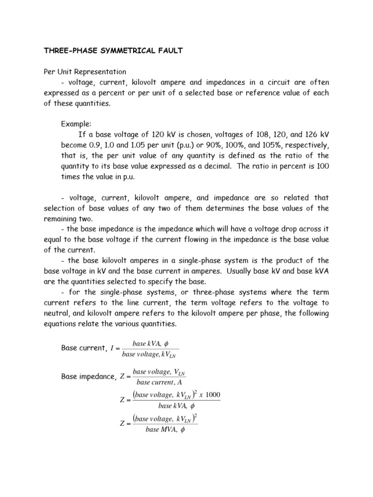 Three Phase Symmetrical Fault | PDF | Electric Power | Power (Physics)