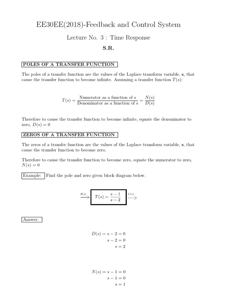 Lecture No. 3 2022 23 | PDF | Laplace Transform | Function (Mathematics)