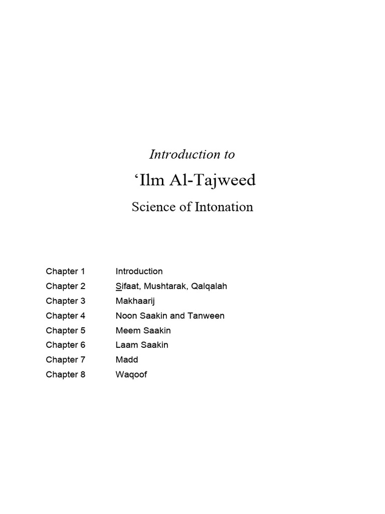 Introduction to Ilm Al-Tajweed | PDF | Semitic Words And Phrases ...