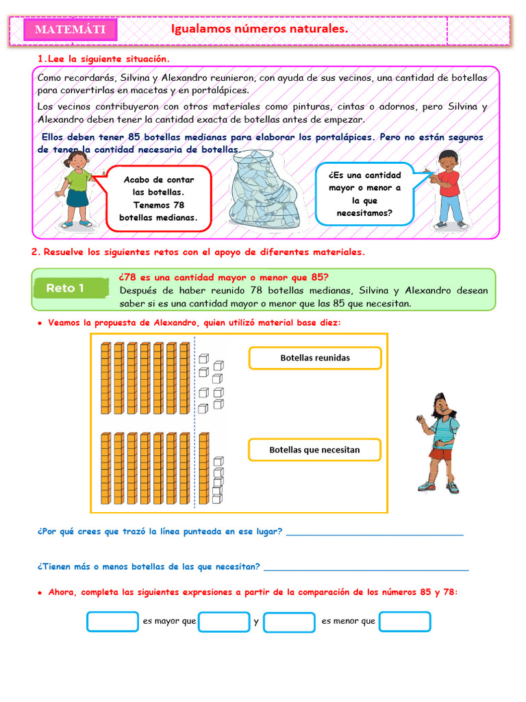 D2 A1 FICHA MAT. Igualamos números naturales. | PDF D2 A1 FICHA MAT. Igualamos números naturales. | PDF