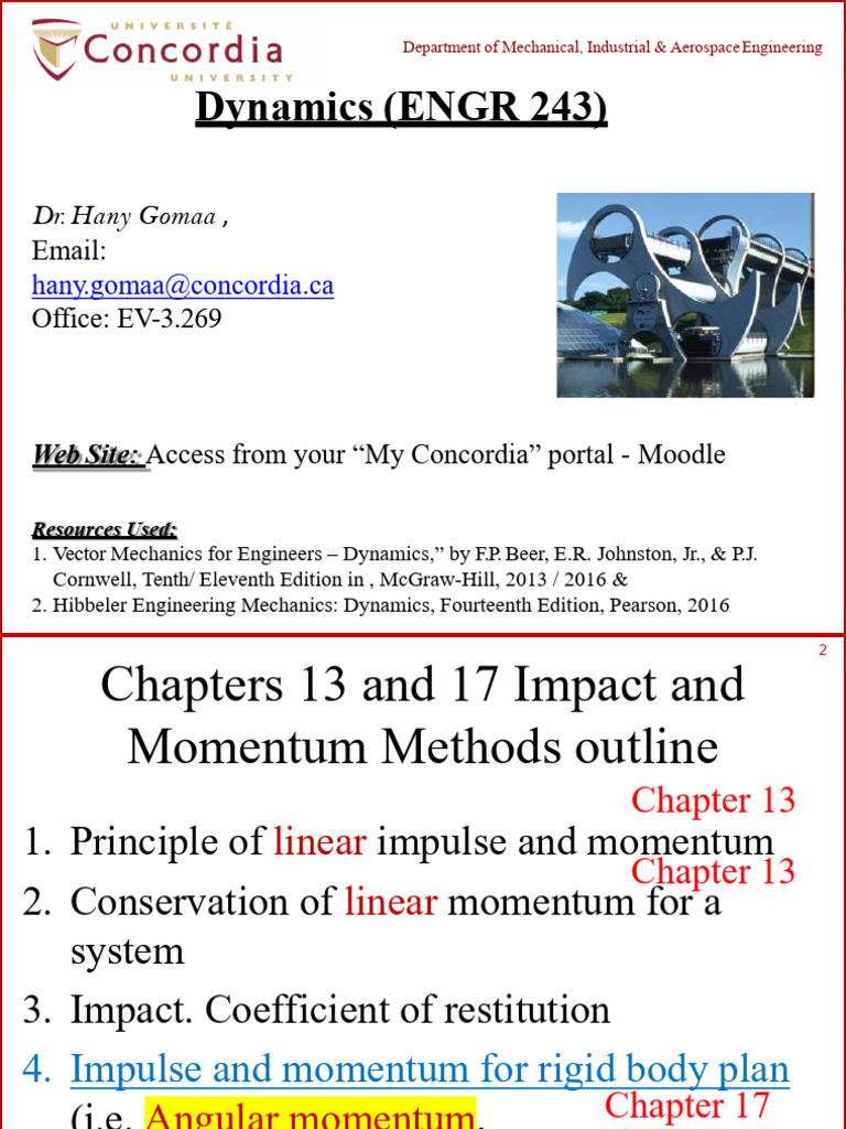 Lecture 22 (Angular Impulse and Momentum Method 2 - Conservation of Angular Momentum ...
