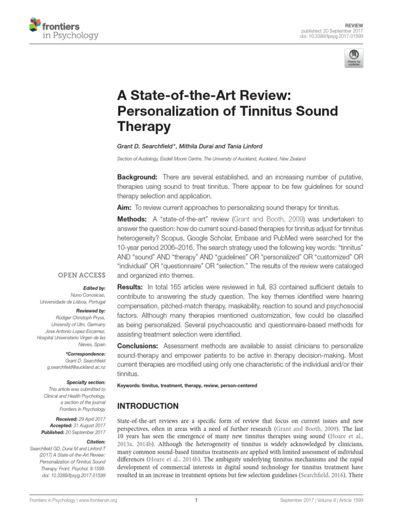 Personalized Medicine Tinnitus | PDF | Tinnitus | Psychotherapy