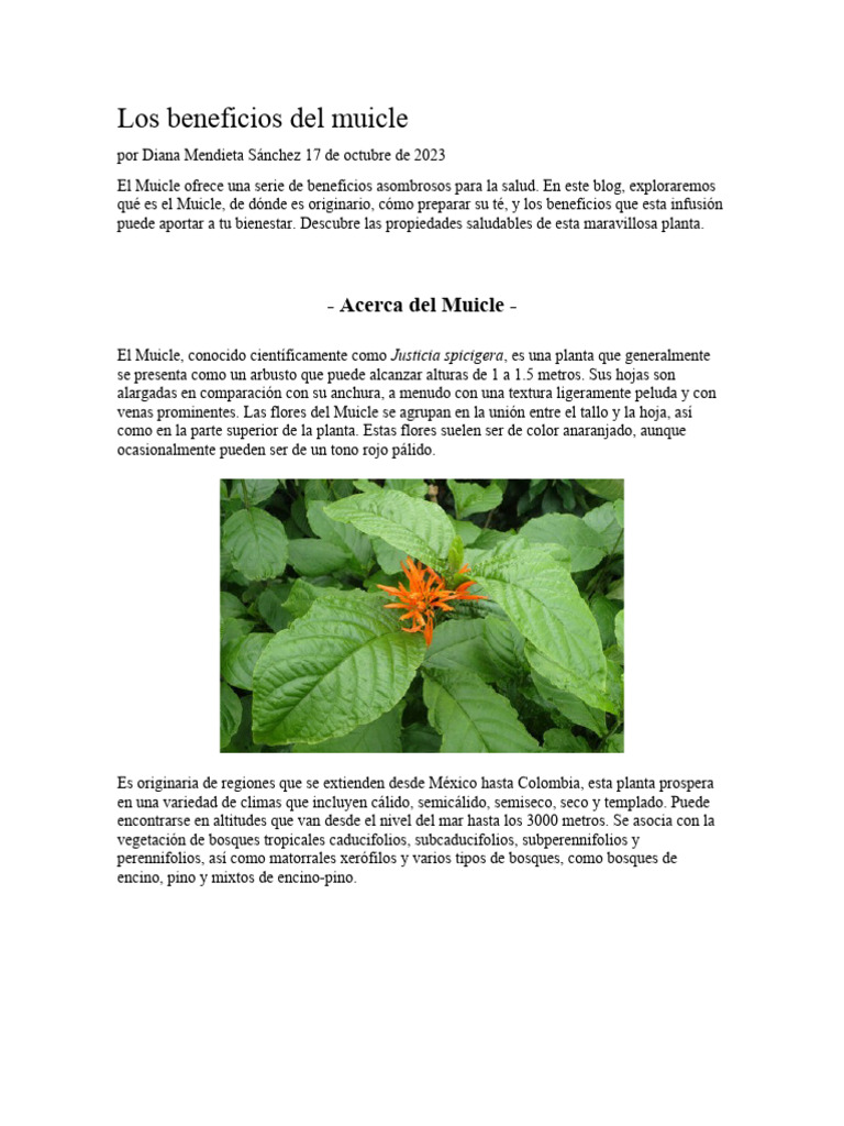 Beneficios del Muicle para la salud | PDF | Medicina CLINICA